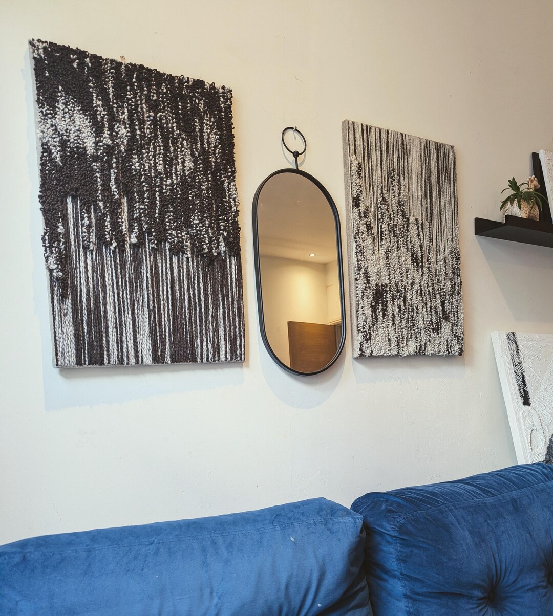 Set of 2 Neutral Wall Decor Texture Hanging Undyed Natural British ...