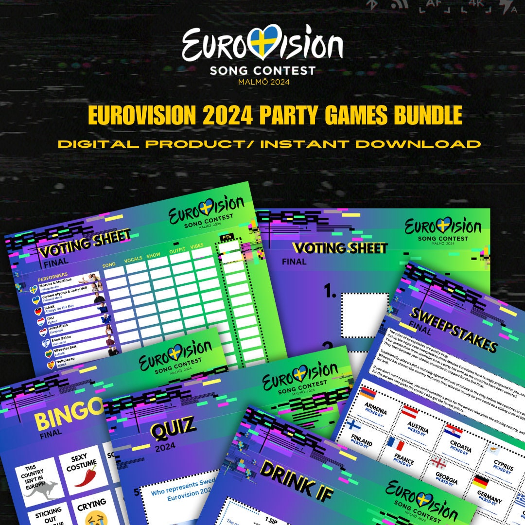 Eurovision 2024 Party Pack Party Bundle Eurovision Song Contest Party ...