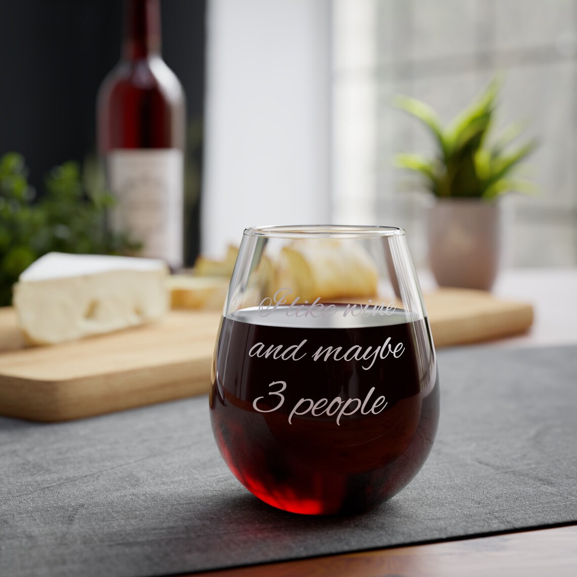I Like Wine and Maybe 3 People Stemless Wine Glass, 11.75oz - Etsy