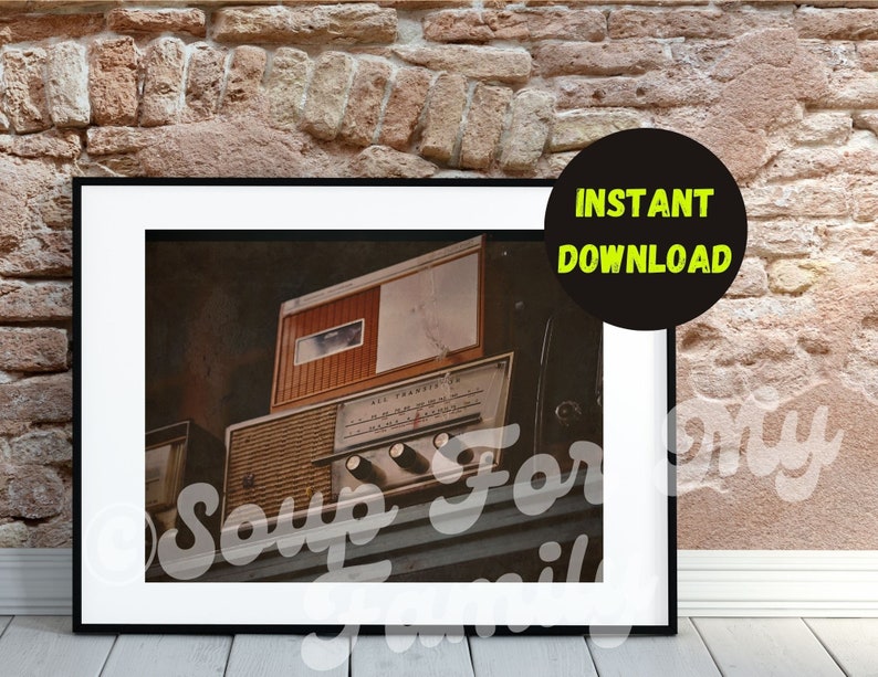 Retro Radio | Radio Music Art | Music Art Print | Vintage Decor | Retro ...