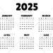 2025 Calendar PNG SVG JPG - Transparent Background Clip Art - Instant ...