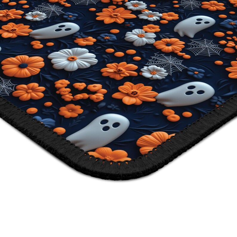 Spooky Ghost Pattern Mouse Pad,halloween Floral Ghosts Pattern Gaming ...