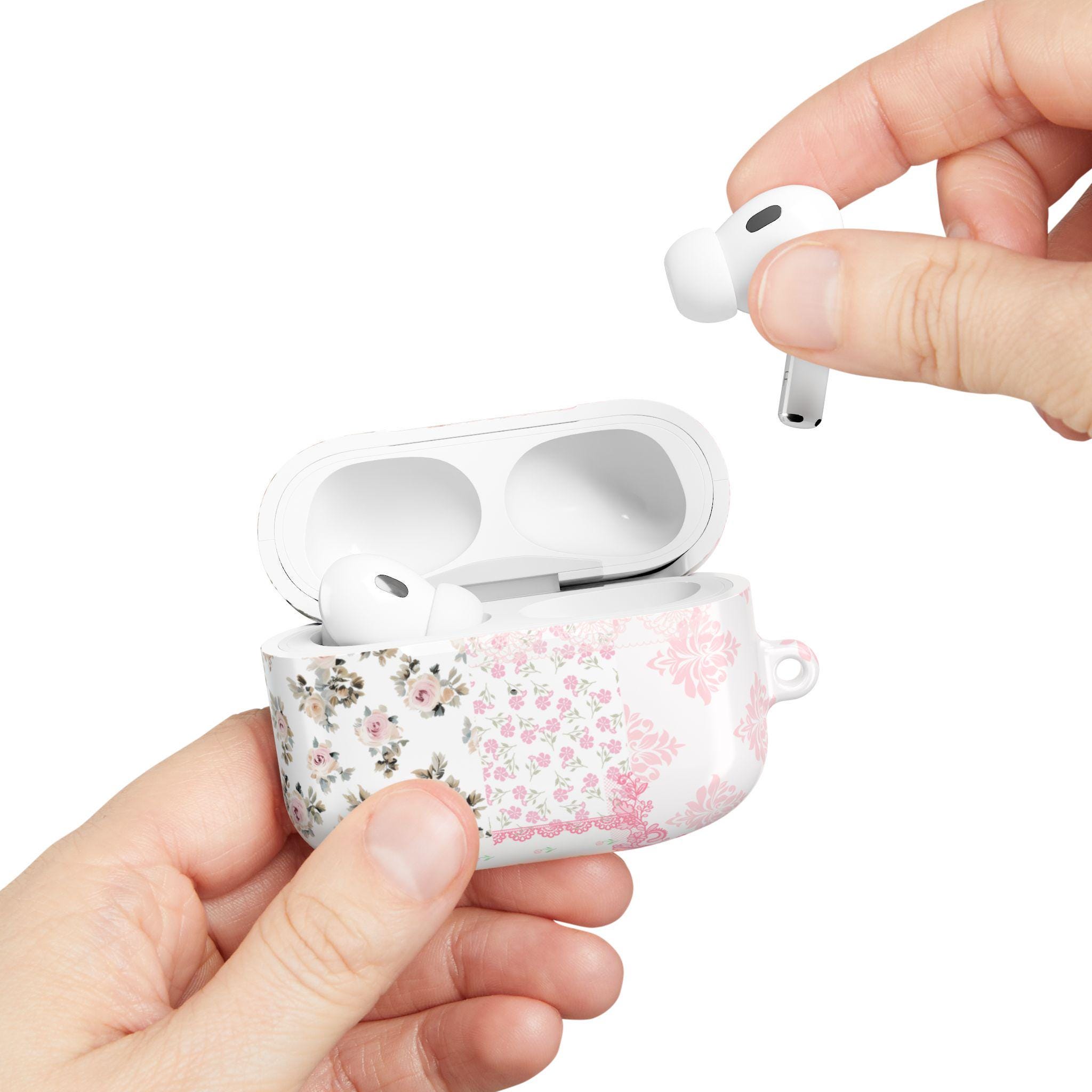 Cute Pink AirPod Case | Coquette Lace Aesthetic Airpods Pro Cover ...