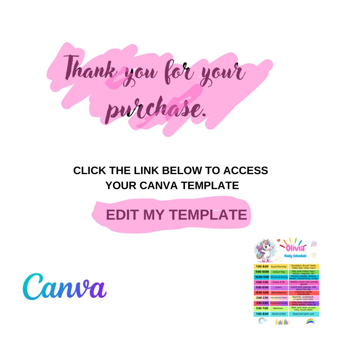 Daily Schedule Rainbow Chart for Kids, Editable Printable | Daily ...