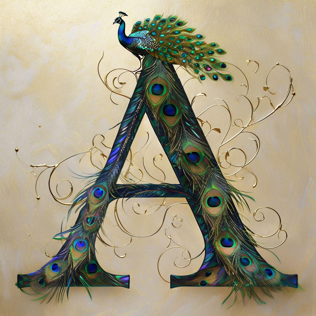 Peacock Feather Alphabet Clipart: Transparent PNG (digital Download) - Etsy