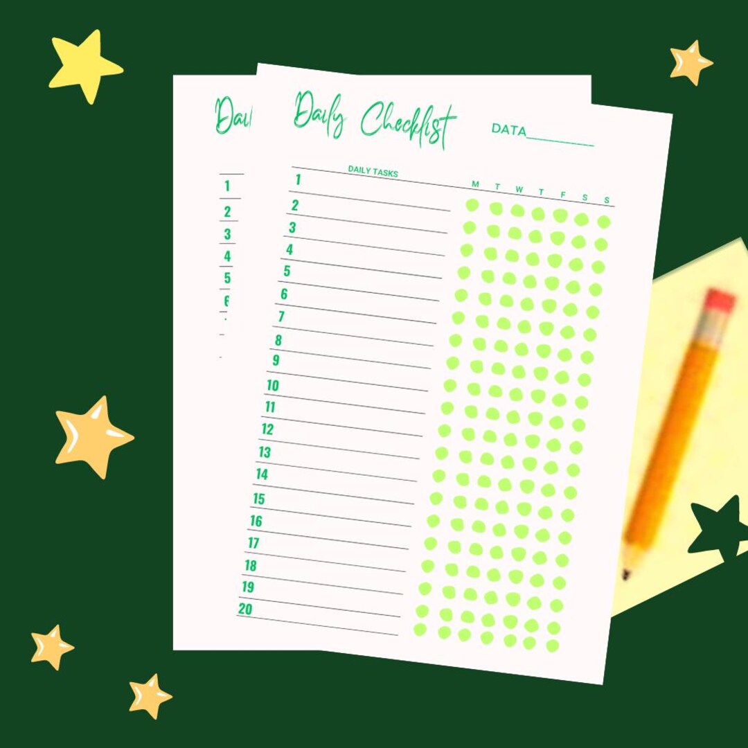 Daily Checklist Template: Printable To-do List, Canva Editable (PDF) - Etsy