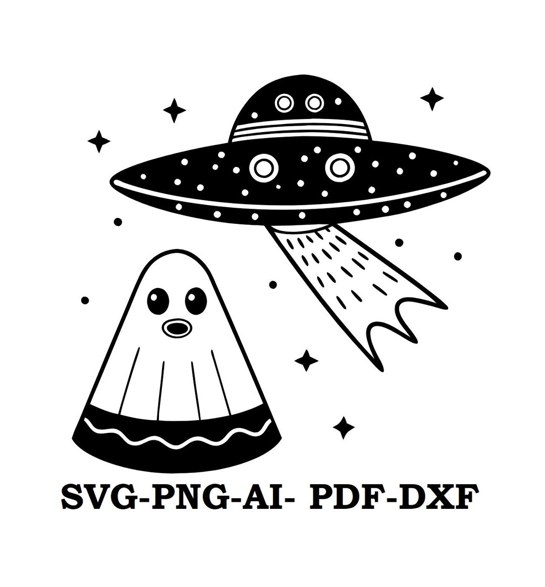 Ufo-ghost-svg,ufo-ghost Svg - Digital Download Svg,ufo-ghost Dxf, Png ...