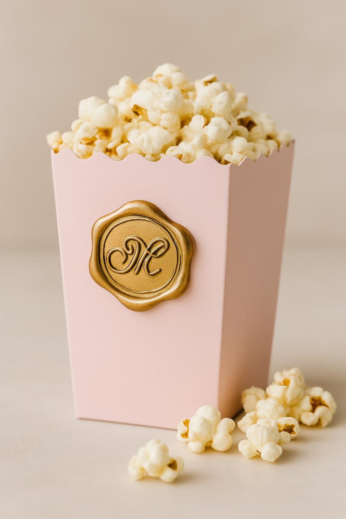 Custom Popcorn Boxes - Luxury Wedding Favors - Initial Wax Seal ...