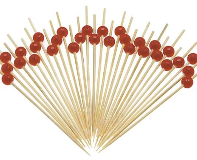 Bamboo Disposable Wooden Skewer, Multiple Colors Fruit Fork Dessert ...