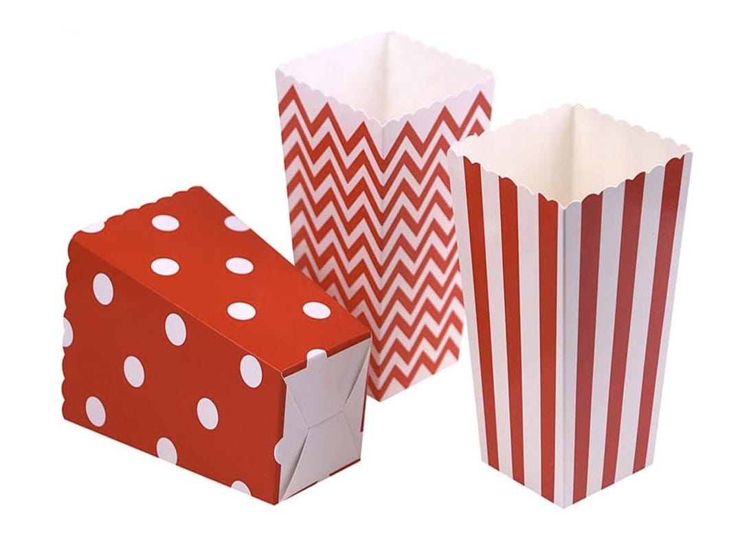 Red Custom Popcorn Boxes- LOVE IS POPPIN Disposable Boxes, Snack Boxes ...