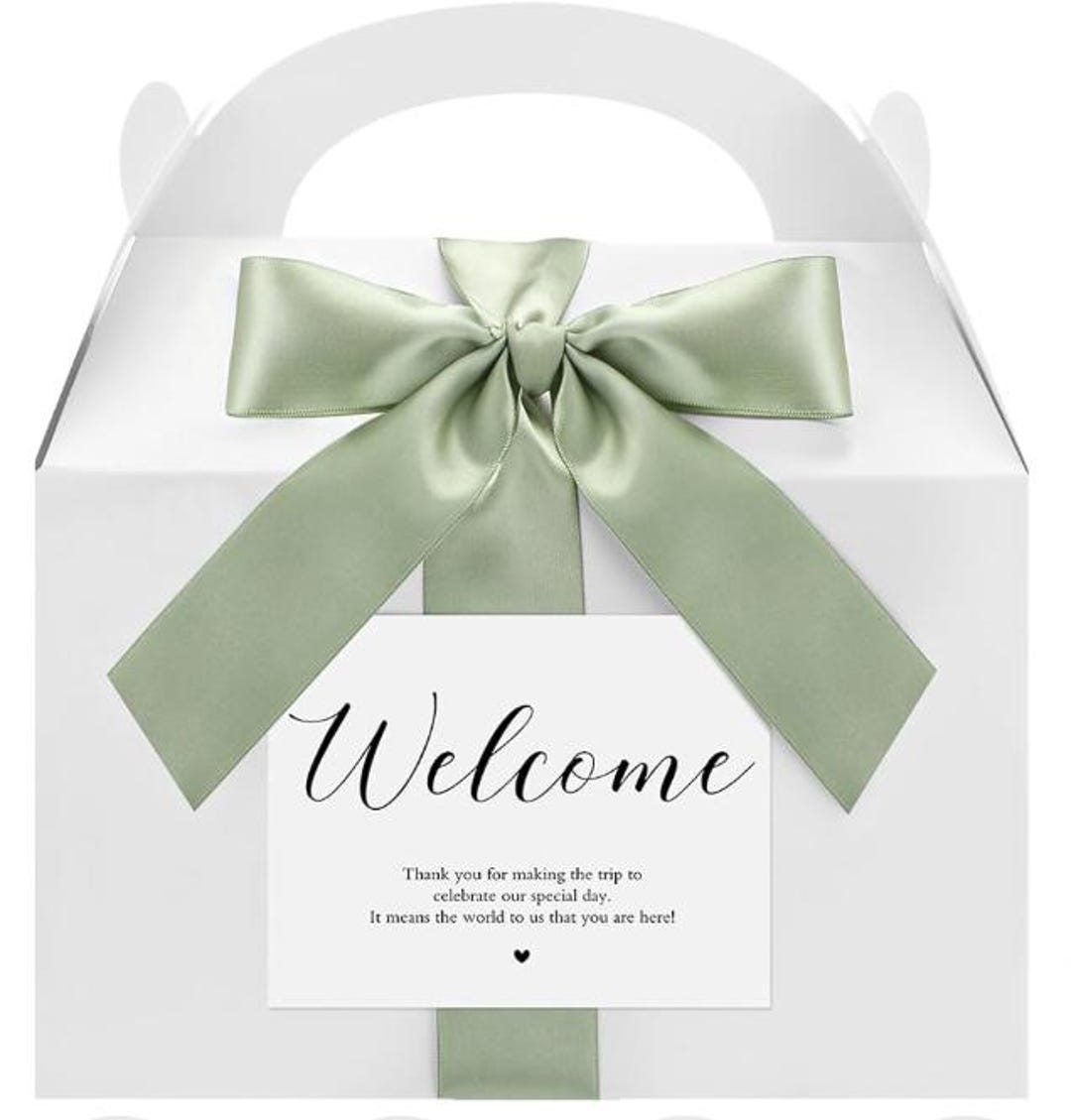 Welcome Gift Boxes Party Favor Gift Gable Box- Welcome Printed Candy ...