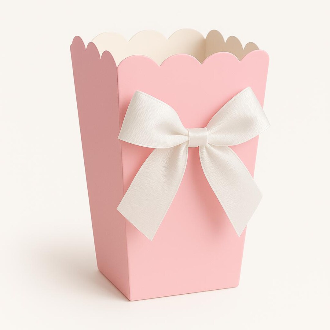 Popcorn Boxes With Bows- LOVE IS POPPIN Disposable Boxes, Snack Boxes ...