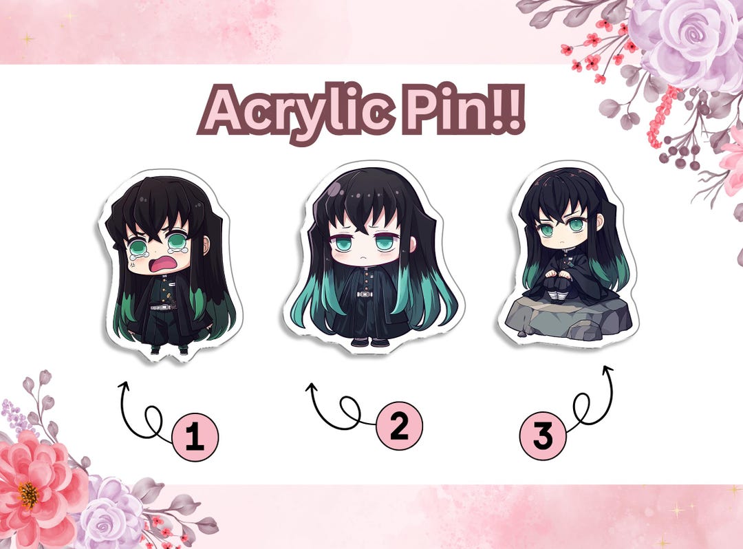 Demon Slayer Anime Pin Muichiro Pin Anime Acrylic Pin Collectible Fan ...