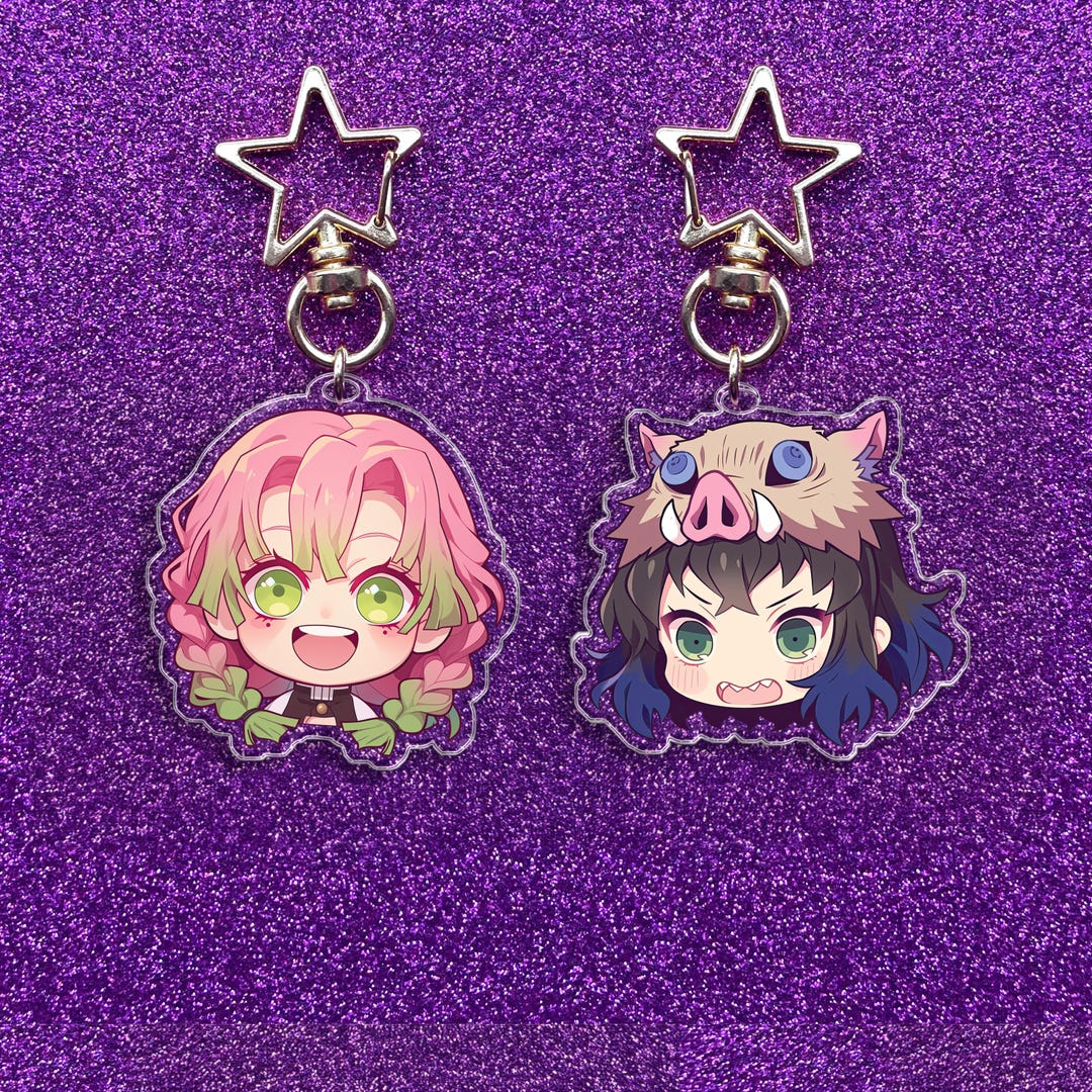 Chibi Demon Fighter Keychain Inosuke Keychain Mitsuru Keychain Anime ...