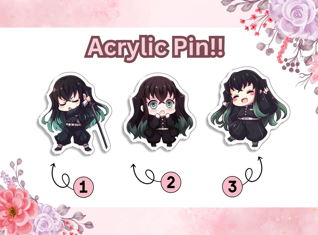 Demon Slayer Anime Pin Muichiro Pin Anime Acrylic Pin Collectible Fan ...