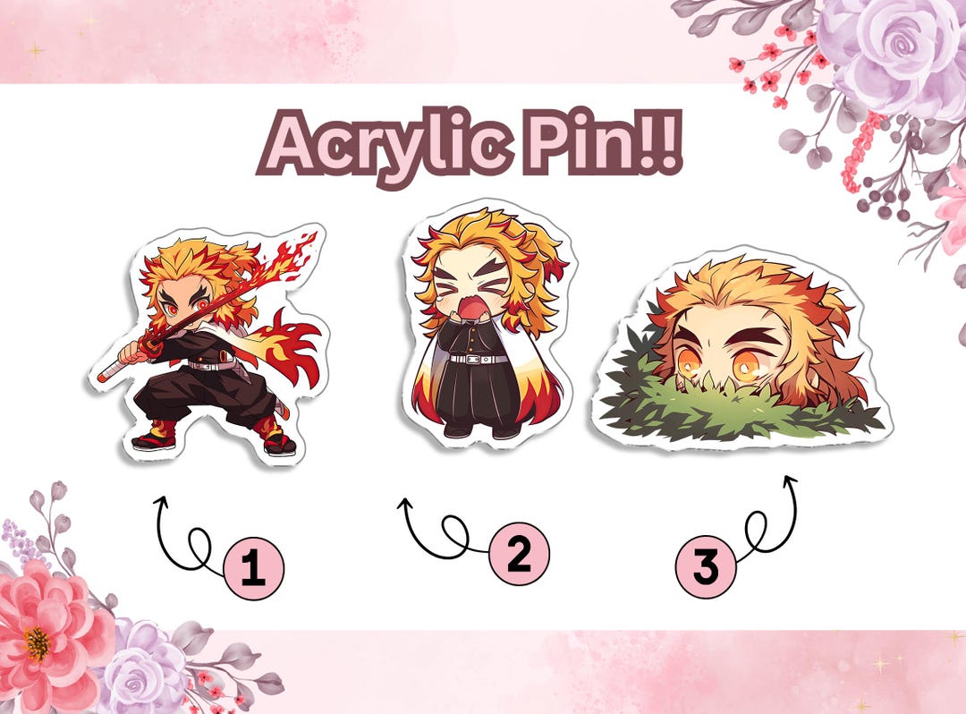Demon Slayer Anime Pin Rengoku Pin Anime Acrylic Pin Collectible Fan ...