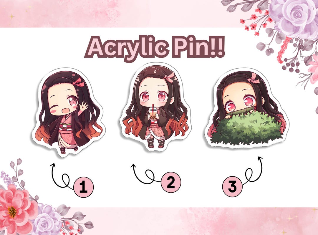 Demon Slayer Anime Pin Nezuko Pin Anime Acrylic Pin Collectible Fan Art ...