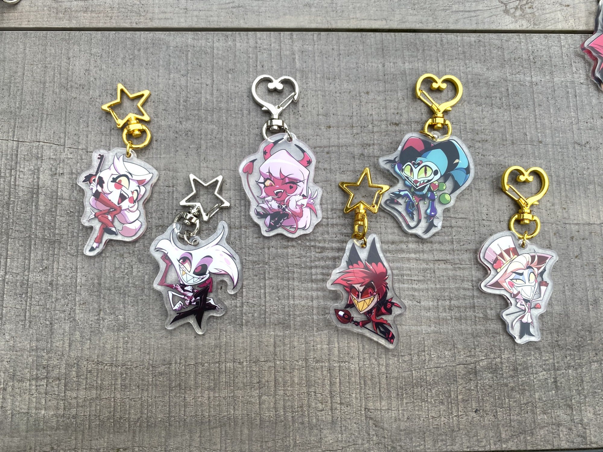 Hazbin Hotel Keychains Set Alastor Keychain Fizzarolli Keychain Angel ...