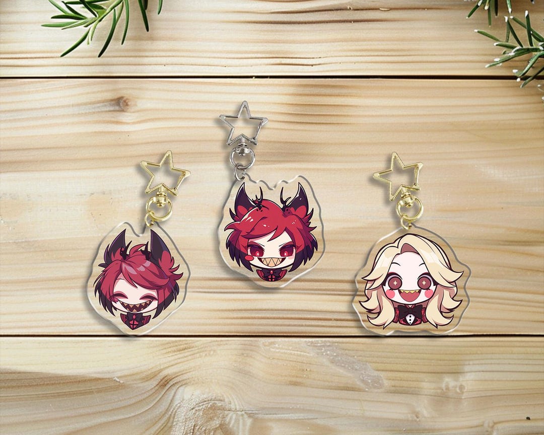 Hazbin Hotel Keychains Cute Alastor & Charlie Keychain Helluva Boss ...