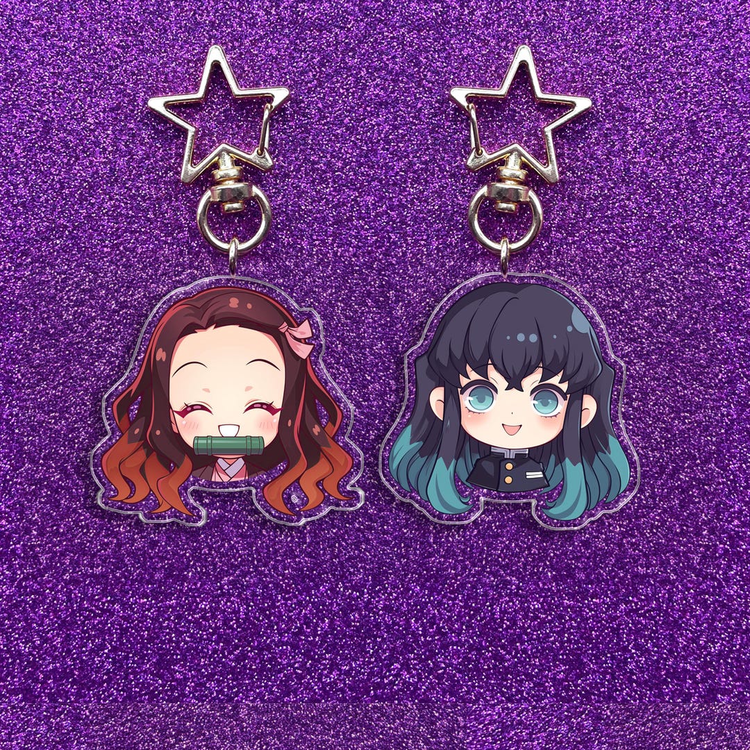 Chibi Demon Fighter Keychain Nezuko Anime Keychain Muichiro Anime ...