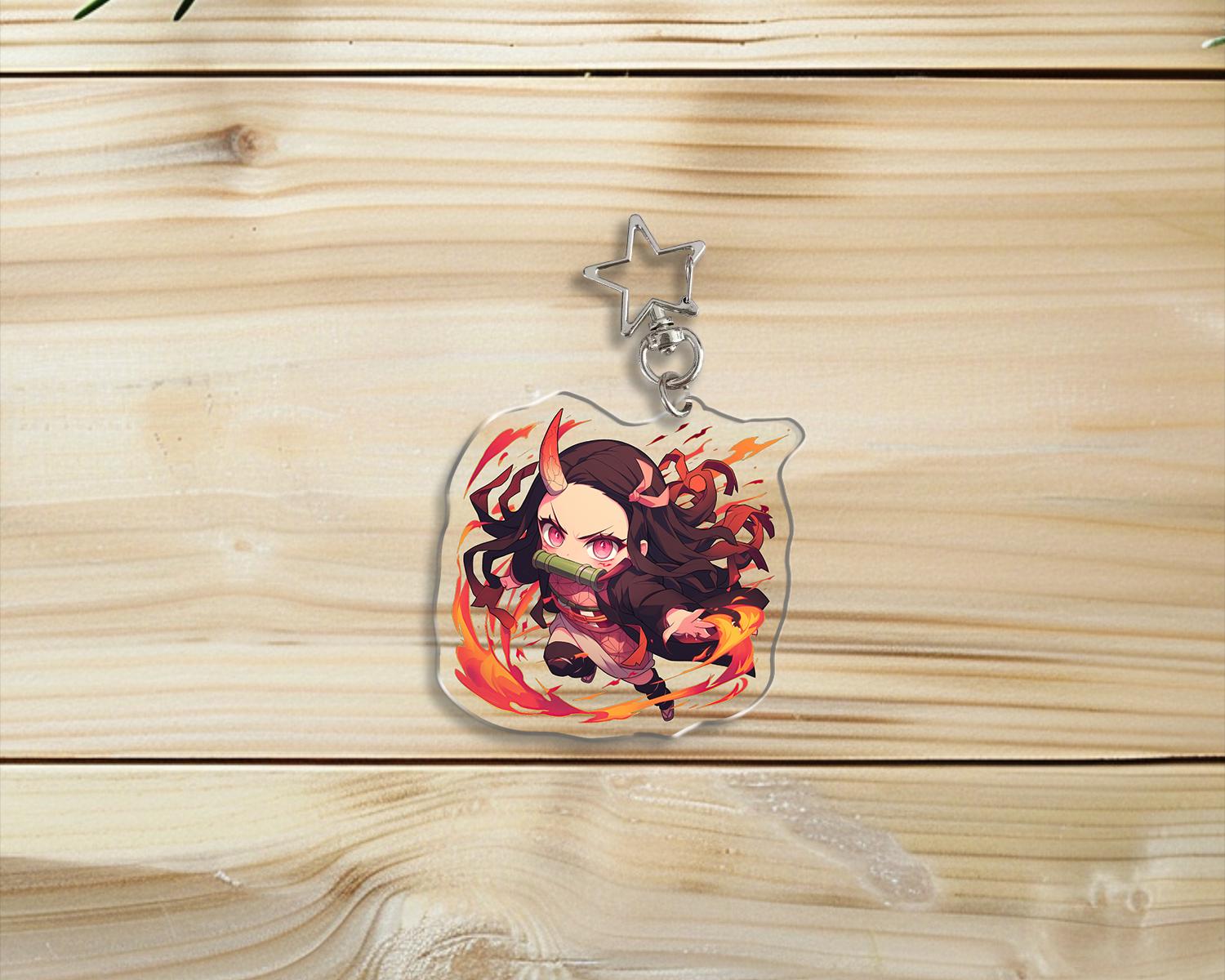 Demon Slayer Keychains Demon Slayer Nezuko Keychain Cute Anime Keychain ...