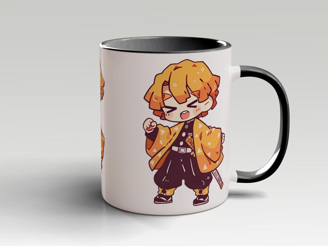 Anime Mug Demon Slayer Zenitsu Japanese Animation Tea Cup Kawaii Cup ...