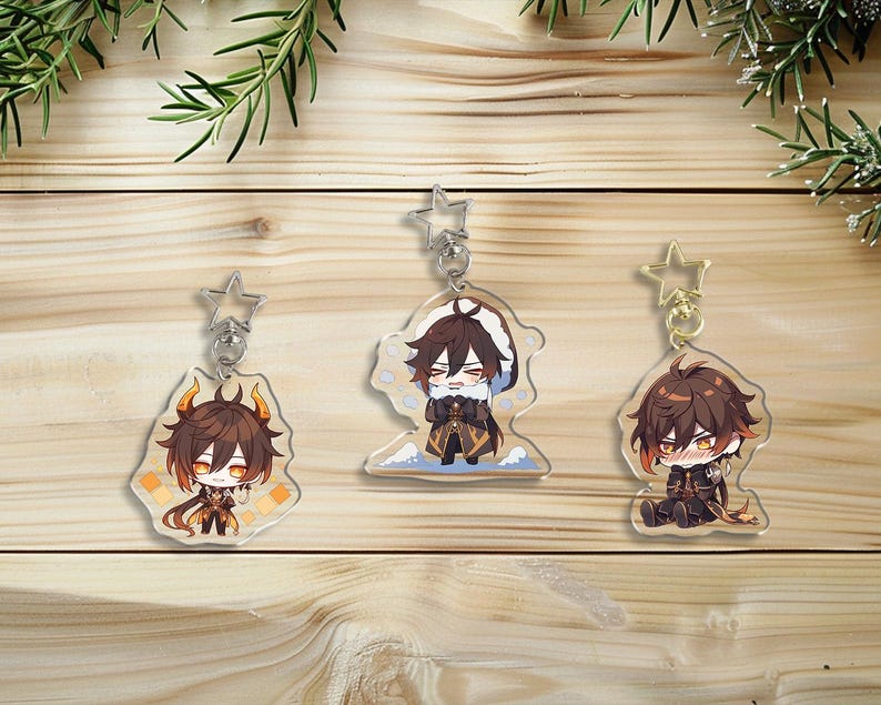 Genshin Impact Keychains Genshin Impact Zhongli Keychain Cute Anime ...