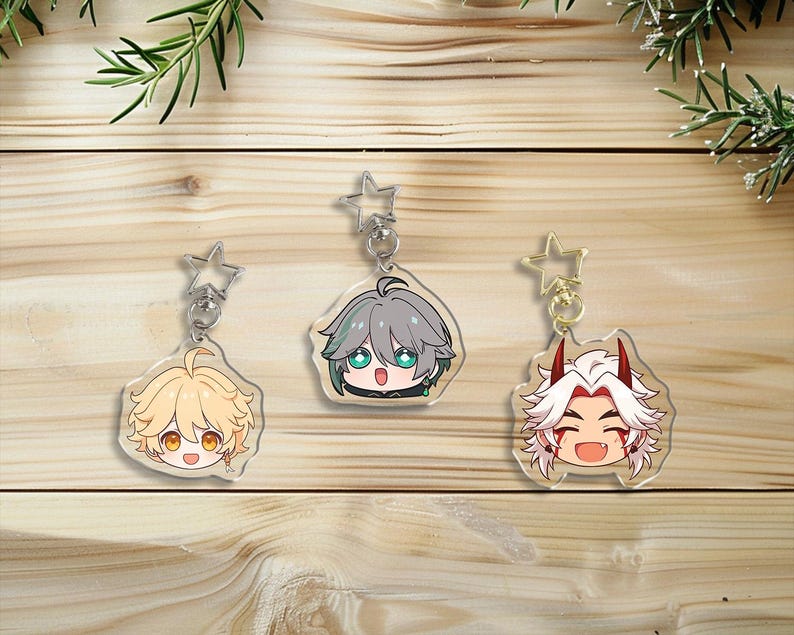Genshin Impact Keychains Genshin Impact Aether, Alhaitham & Arataki ...
