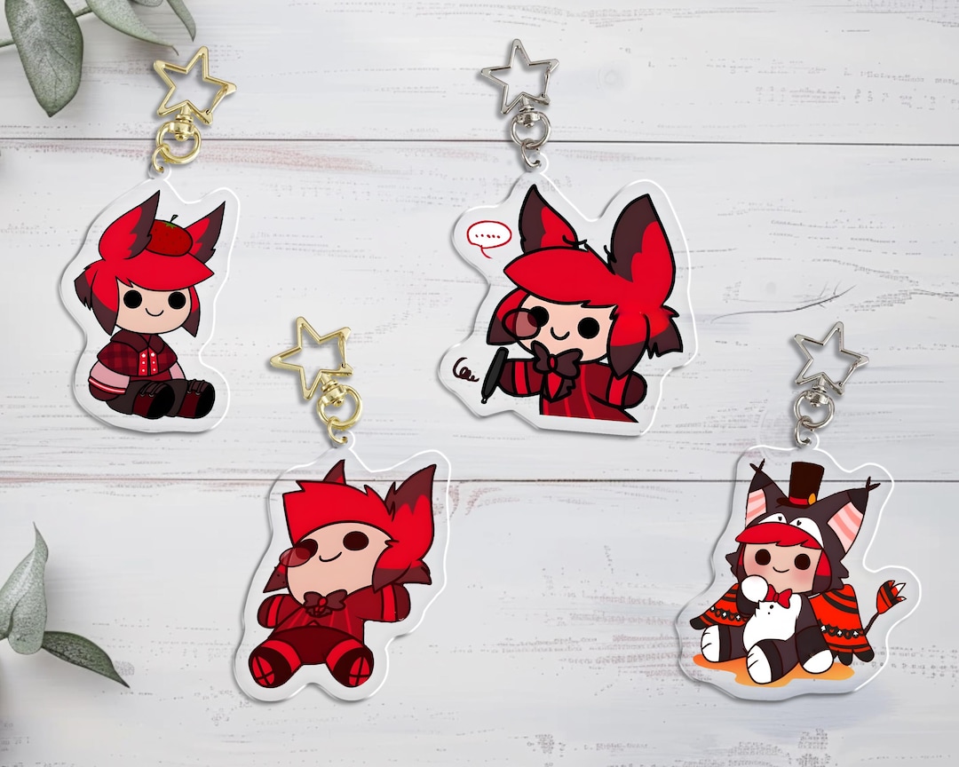 Hazbin Hotel Alastor Plush Keychains Cute Alastor Plush Keychain Hazbin ...