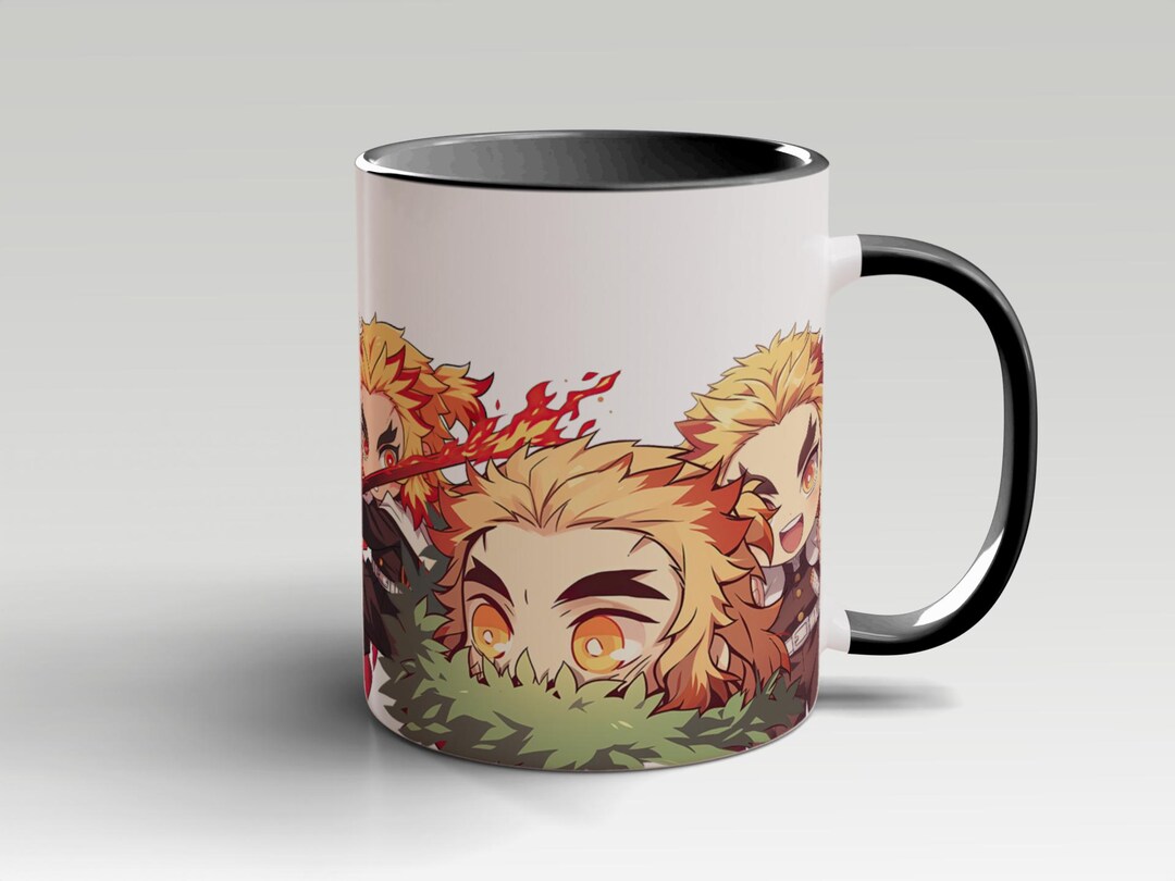 Anime Mug Demon Slayer Rengoku Japanese Animation Tea Cup Kawaii Cup ...