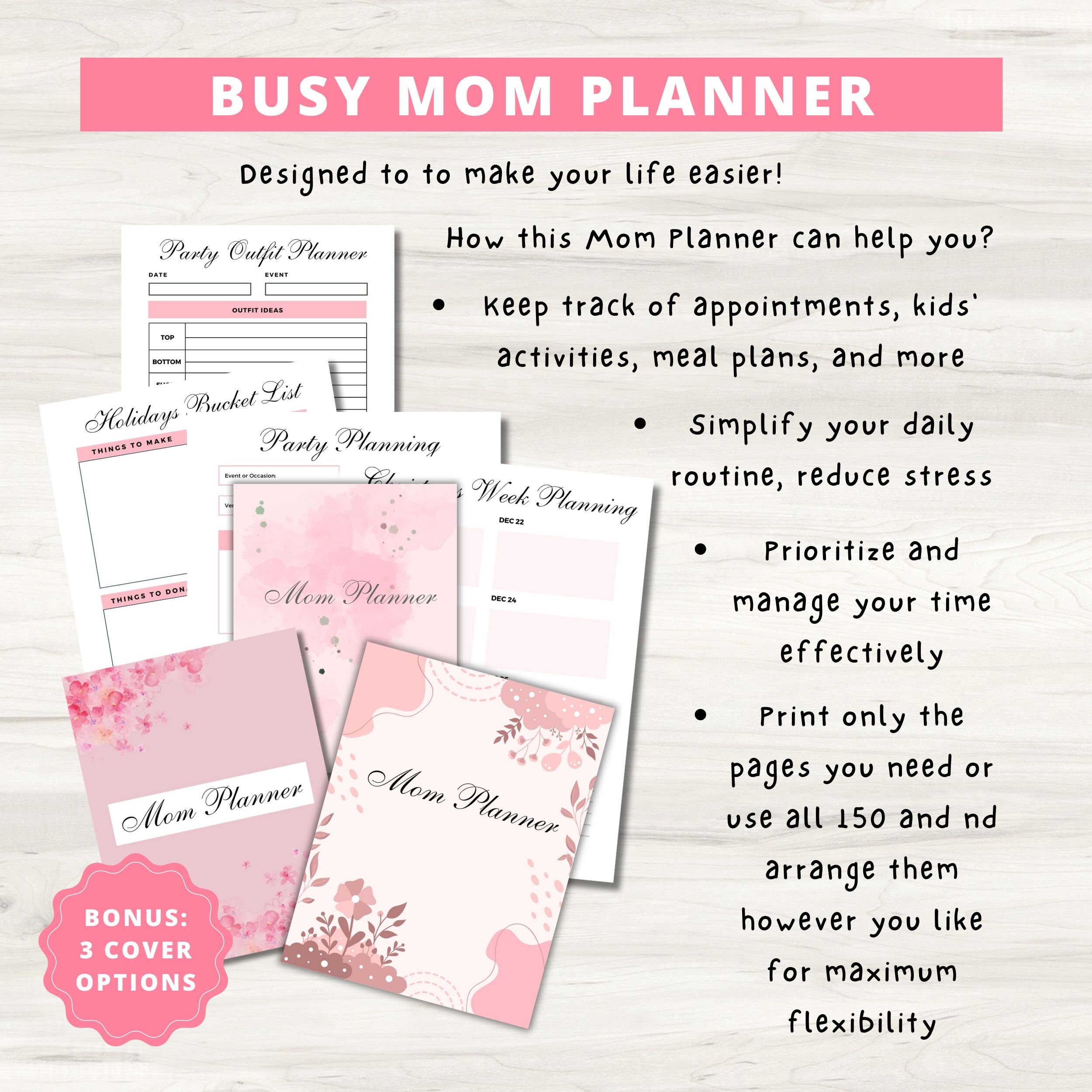 Busy Mom Planner, Household Binder, ADHD Mom Planner, Home Management ...