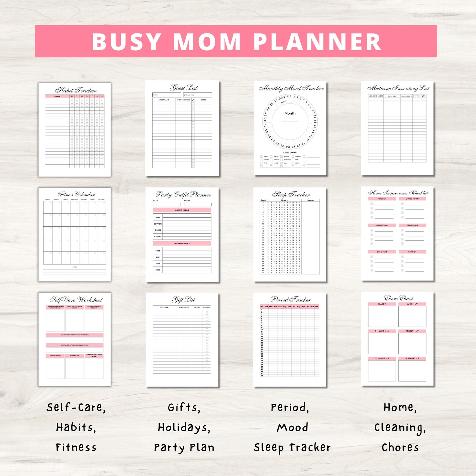 Busy Mom Planner, Household Binder, ADHD Mom Planner, Home Management ...