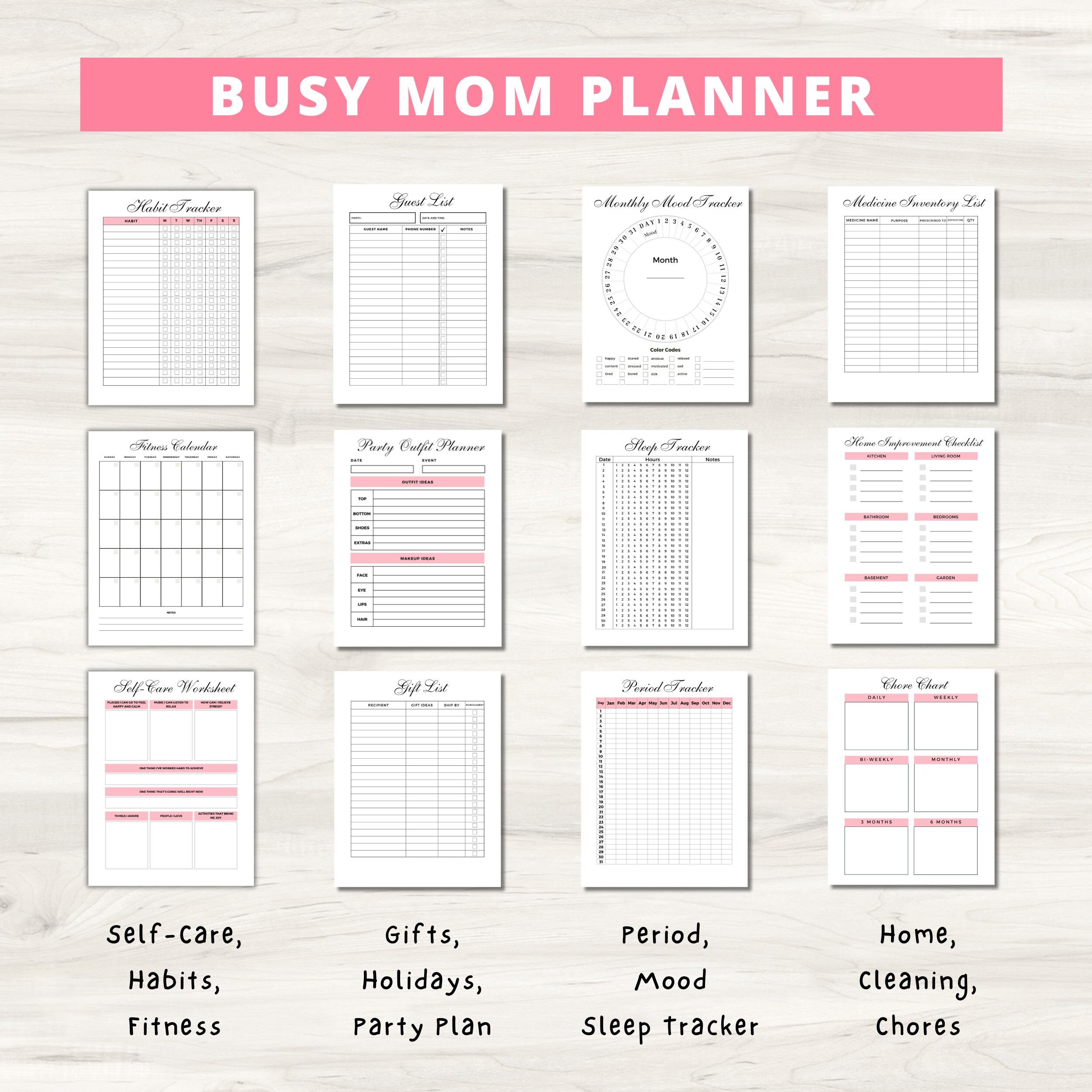 Busy Mom Planner, Household Binder, ADHD Mom Planner, Home Management ...