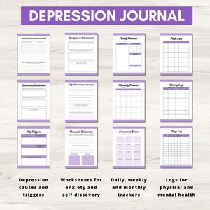 Depression Workbook, CBT Journal for Depression, Anxiety Management ...