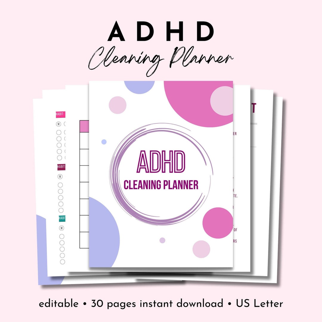 Editable ADHD Cleaning Planner, Declutter Checklist, Deep Cleaning ...