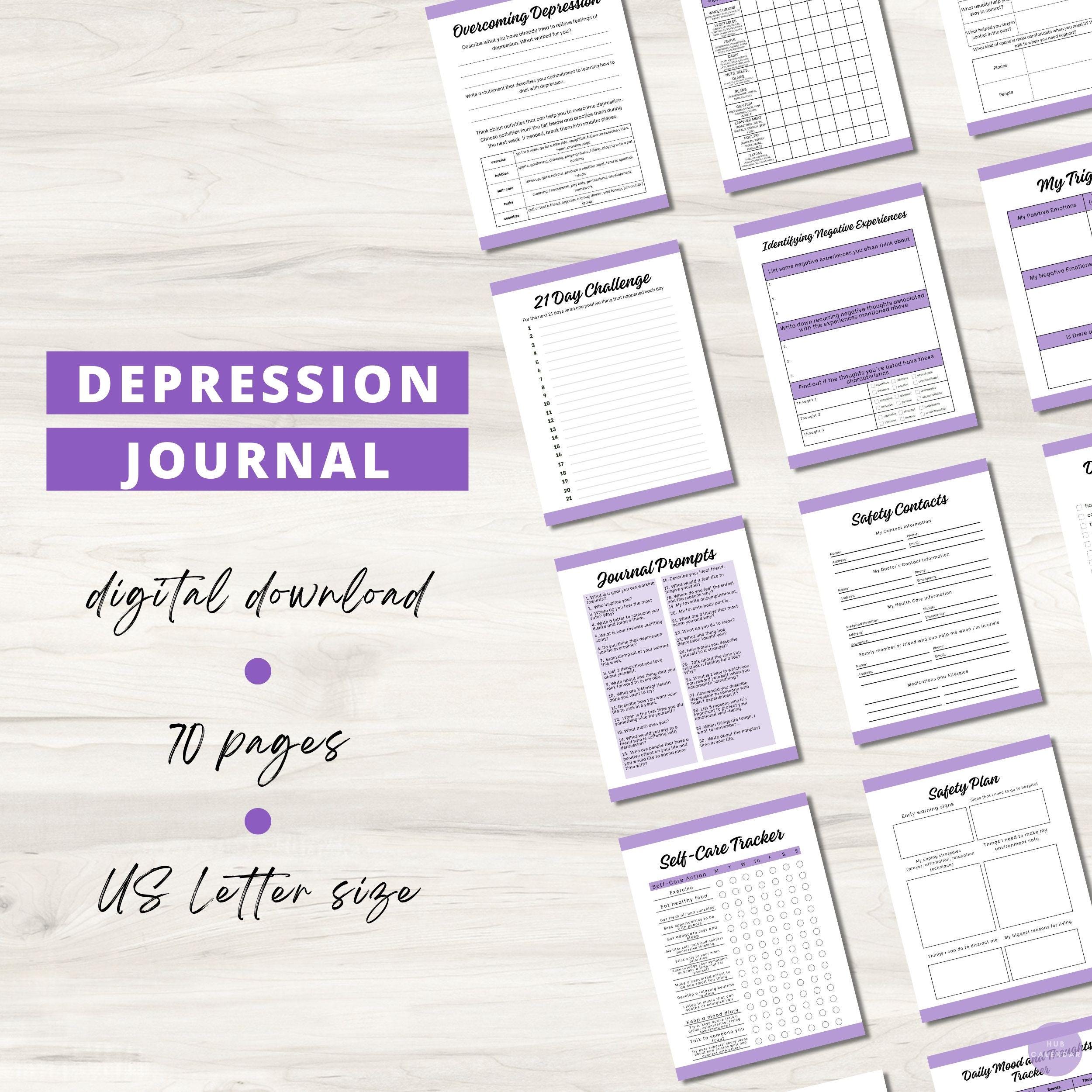Depression Workbook, CBT Journal for Depression, Anxiety Management ...