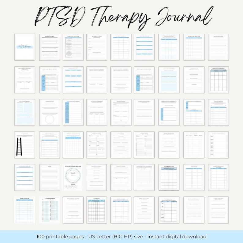 PTSD Therapy Journal, Trauma Healing Workbook for Depression and ...