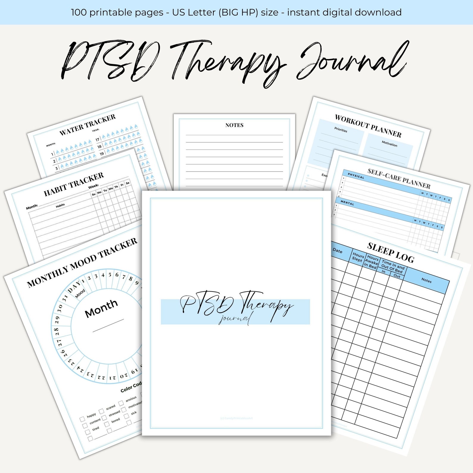 PTSD Therapy Journal, Trauma Healing Workbook for Depression and ...