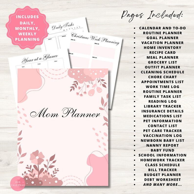 Busy Mom Planner, Household Binder, ADHD Mom Planner, Home Management ...