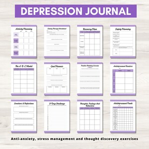 Depression Workbook, CBT Journal for Depression, Anxiety Management ...