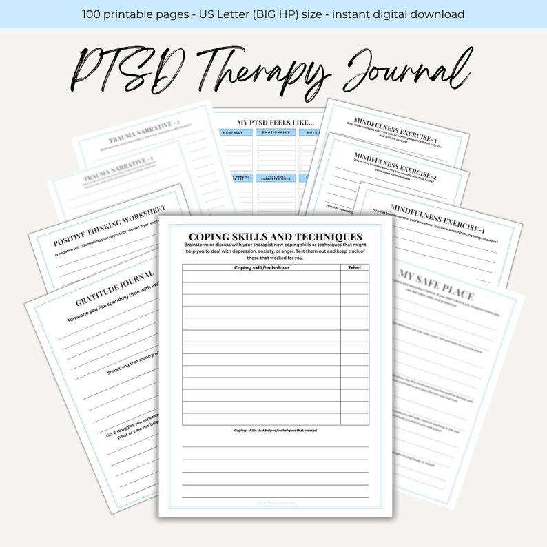 PTSD Therapy Journal, Trauma Healing Workbook for Depression and ...