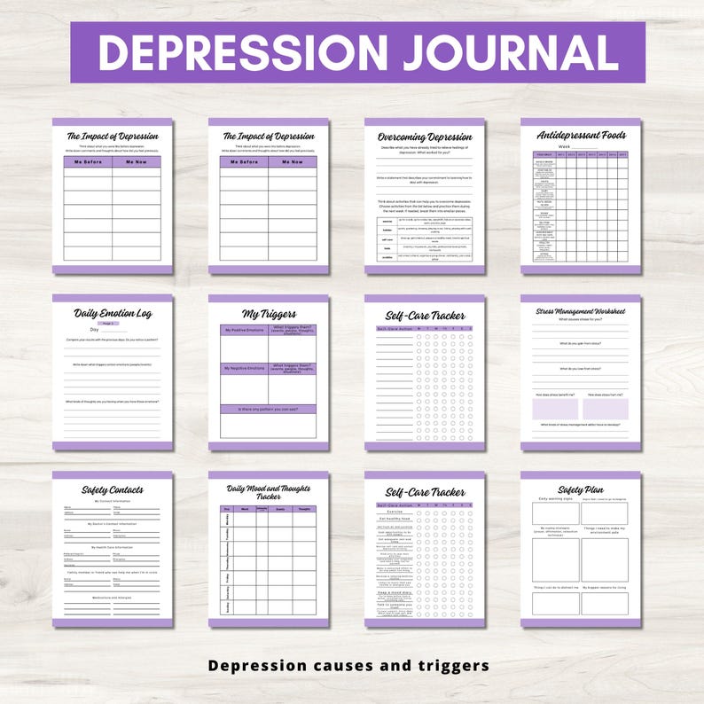Depression Workbook, CBT Journal for Depression, Anxiety Management ...