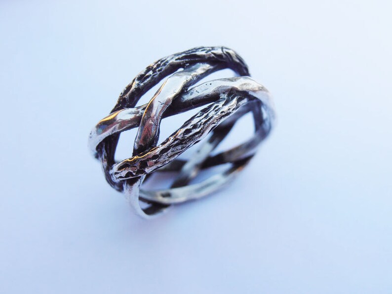 Sterling Silver Braided Wire Infinity Ring Silver Ring - Etsy