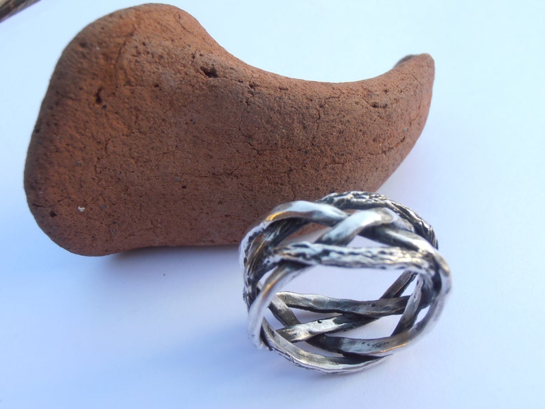Sterling Silver Braided Wire Infinity Ring Silver Ring - Etsy