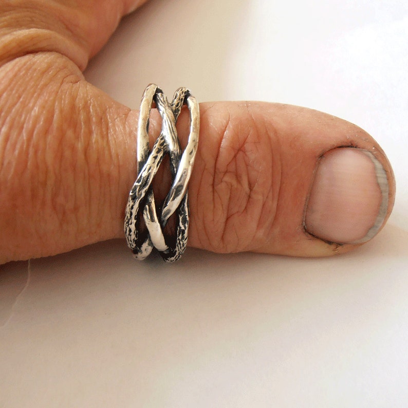 Sterling Silver Braided Wire Infinity Ring Silver Ring | Etsy