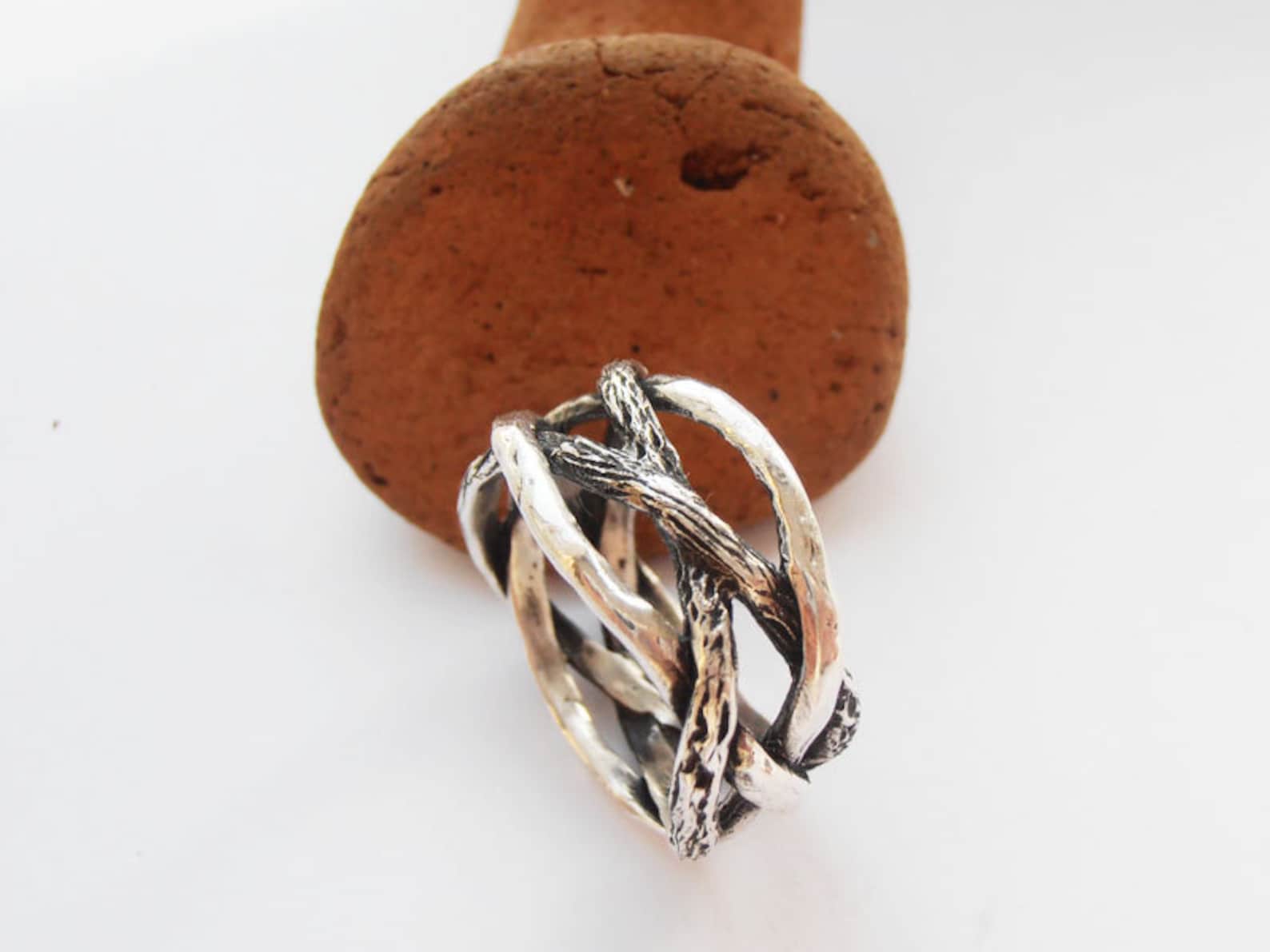 Sterling Silver Braided Wire Infinity Ring Silver Ring - Etsy