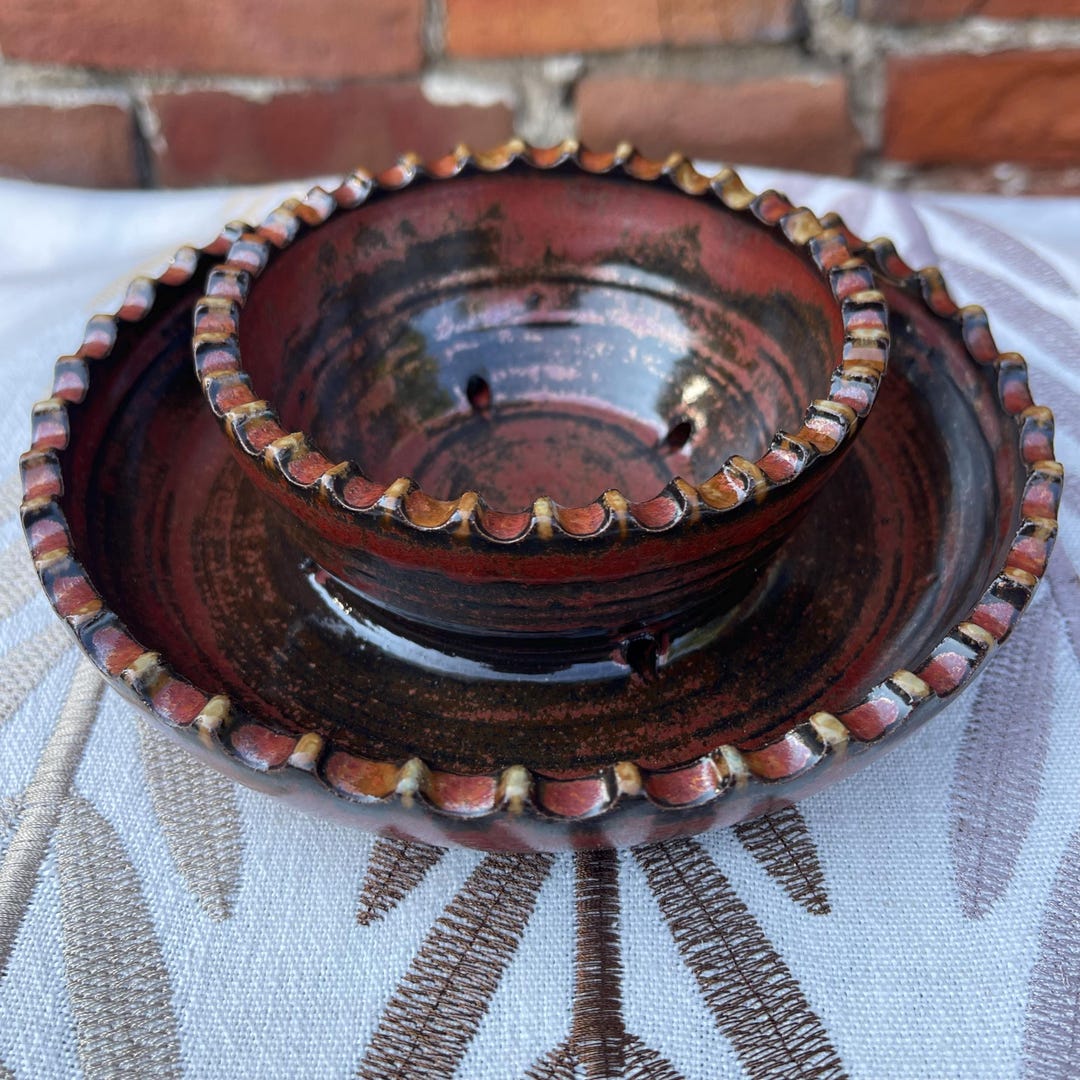 Textured Pinguicula butterwort Planter Ping Pot Handmade Pottery Copper ...