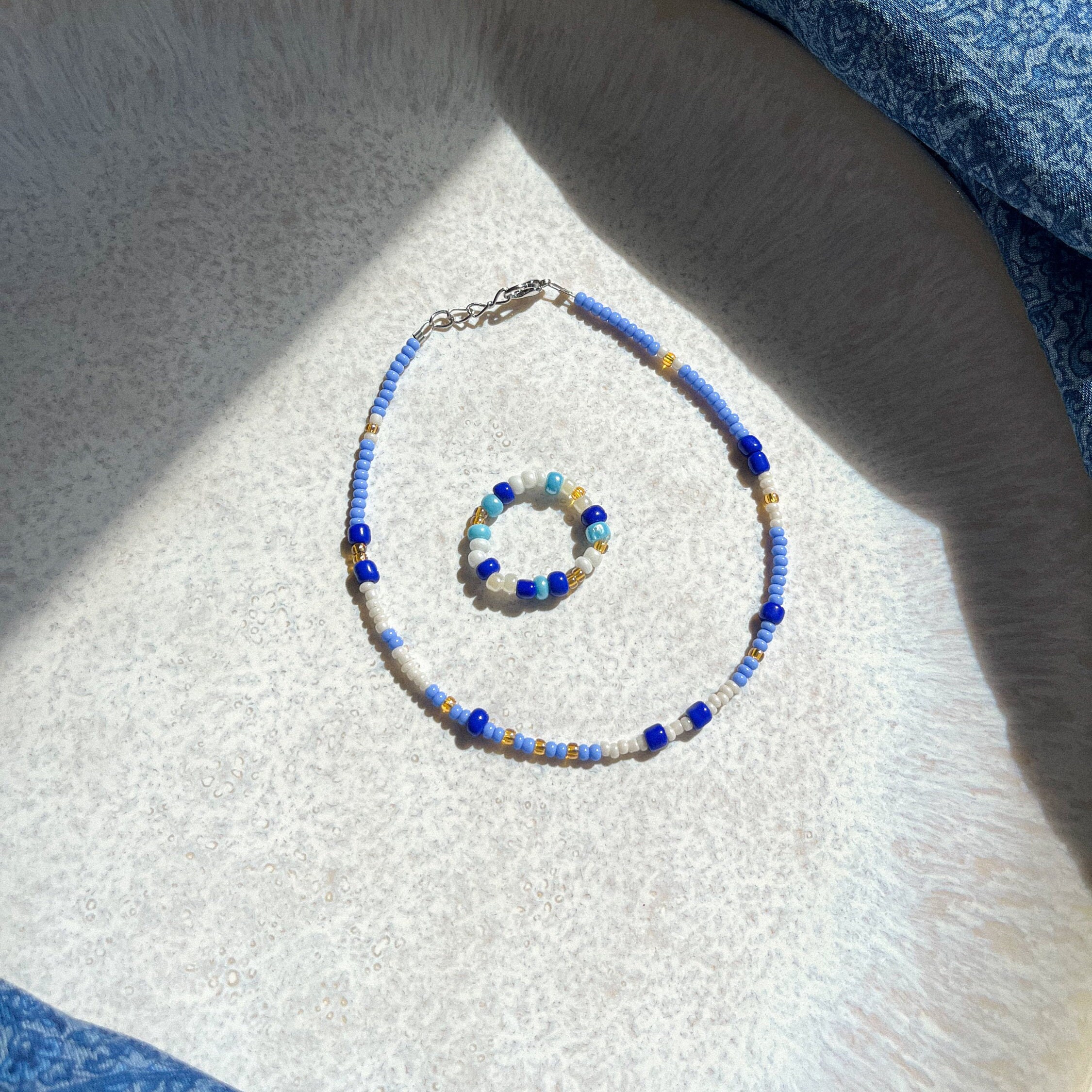 Blue Summer Sea Bead Anklet Summer Anklet Ankle Bracelet Beach Anklet ...