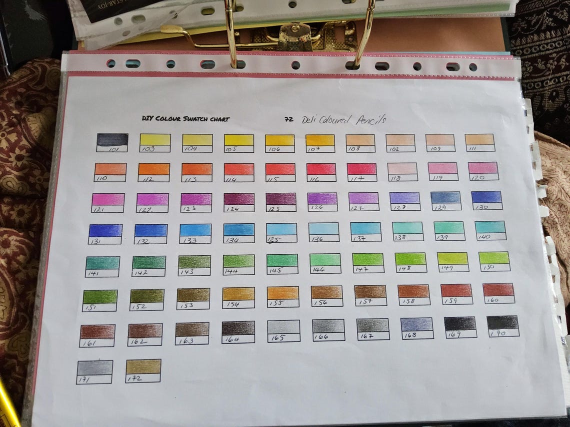Blank, DIY, Colour, Swatch Chart - Etsy