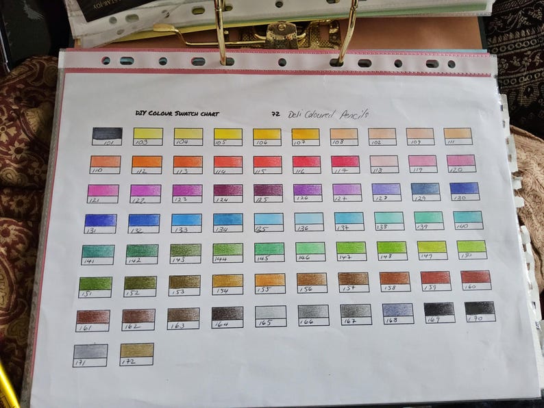 Blank, DIY, Colour, Swatch Chart - Etsy